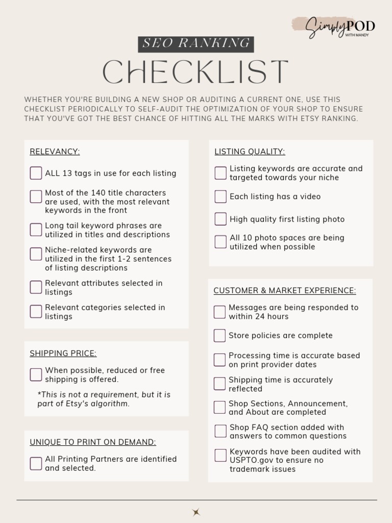 SimplyPOD - SEO Ranking Checklist | PDF