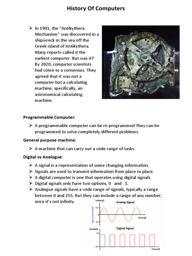 History of Computers Study Sheet | PDF | Microprocessor | Electronics