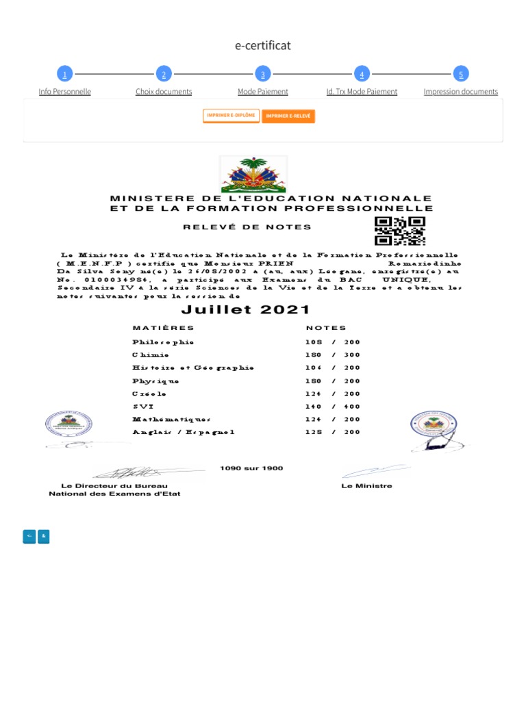 BUNEXE@MENFP Inscription en Ligne | PDF