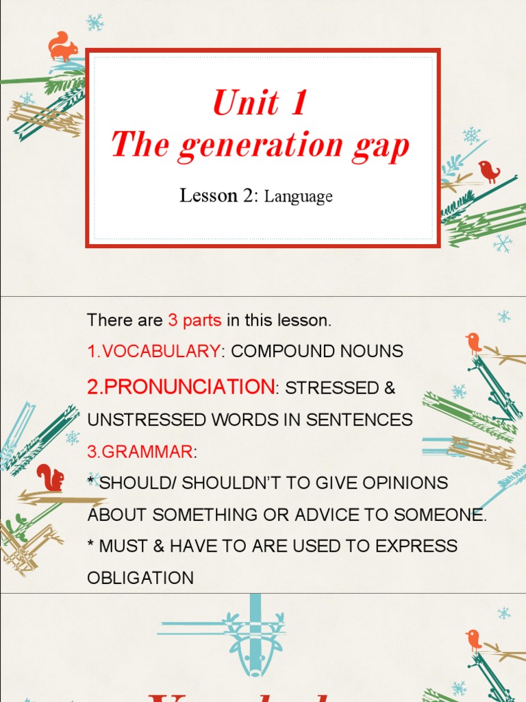 Unit 1 The Generation Gap Lesson 2 Language | PDF | Stress (Linguistics) | Grammar