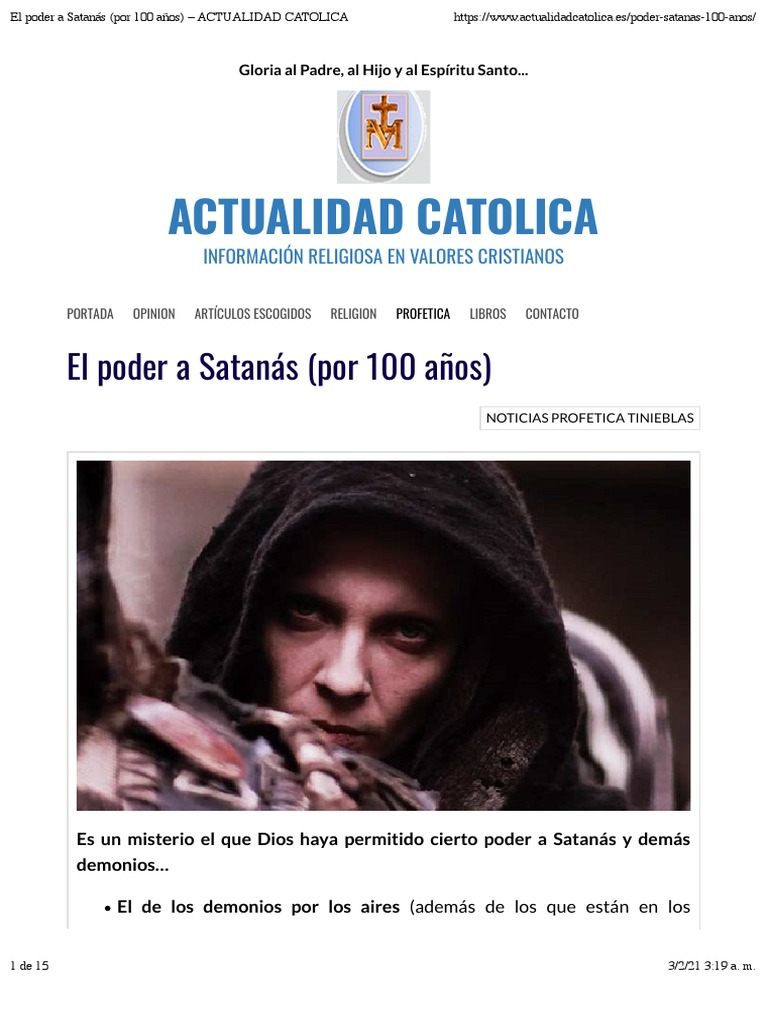 El poder de Satanás por 100 años | PDF | Satán | espíritu Santo