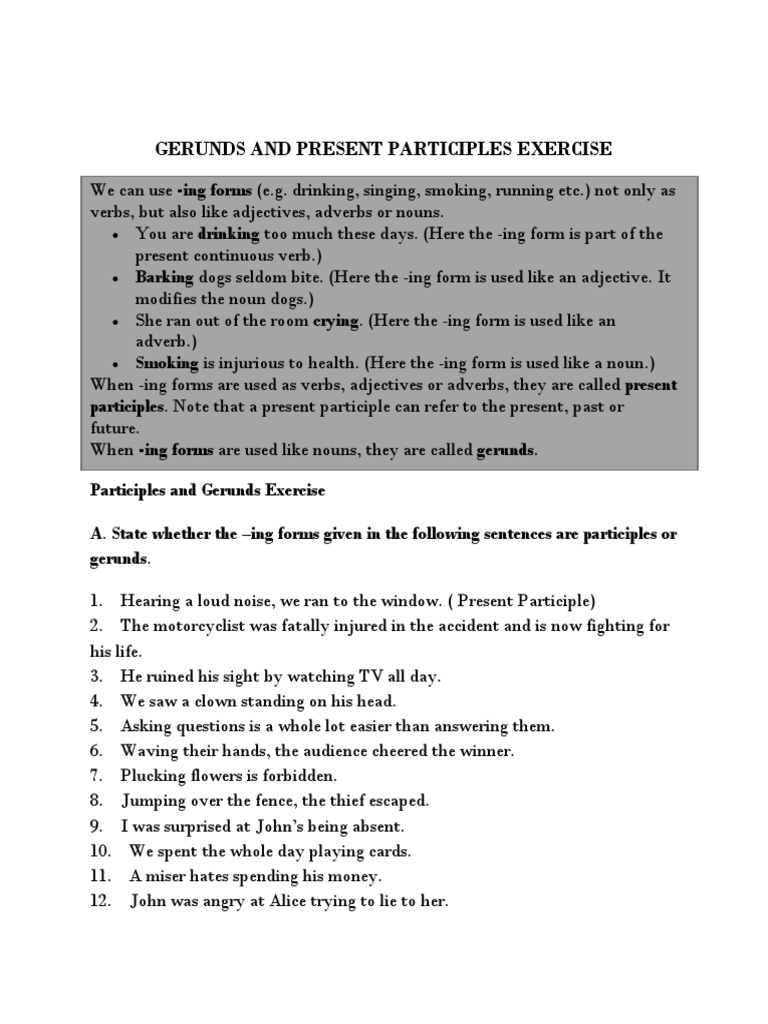Gerund Task | PDF