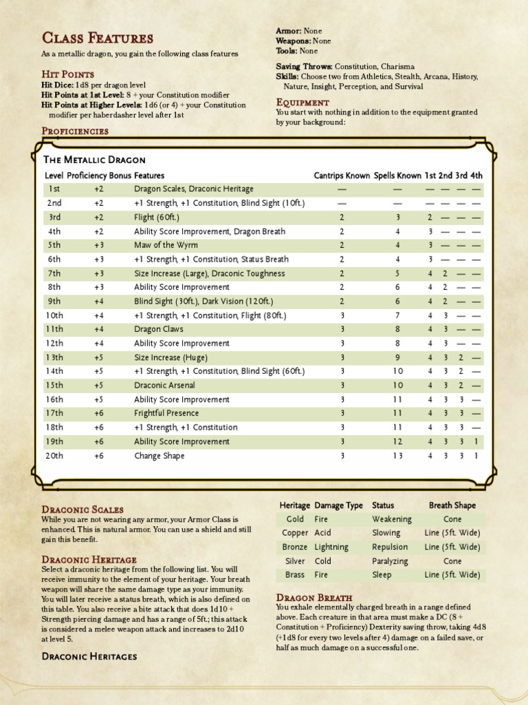 Class Features - The Homebrewery | PDF