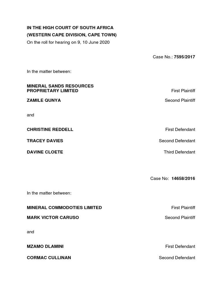 Plaintiffs Heads of Argument | PDF | Defamation | Vexatious Litigation