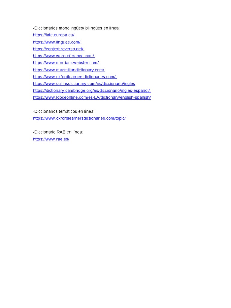 Diccionarios | PDF | Estudios de idiomas extranjeros