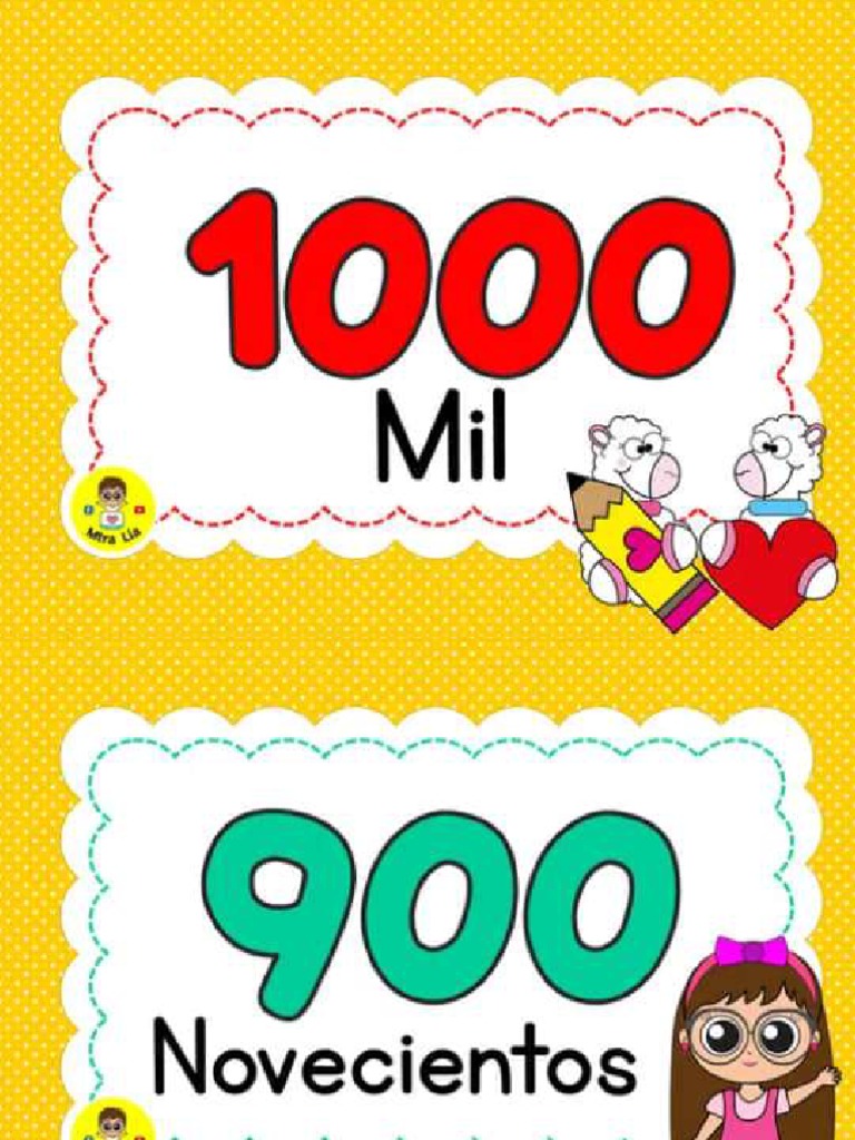 Números de 100 en 100 hasta 1000 | PDF
