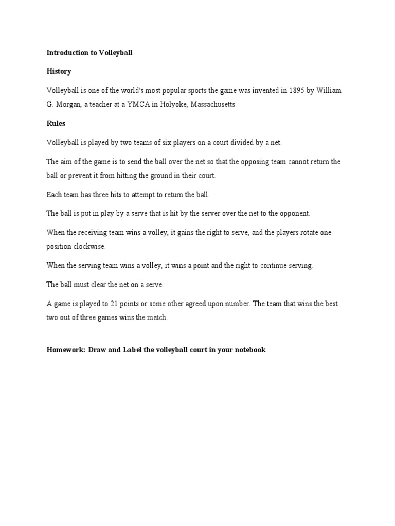 Introduction to Volleyball Basics | PDF | Volleyball | Sports