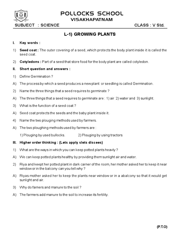 Science Notes 5th Abhi | Download Free PDF | Seed | Germination