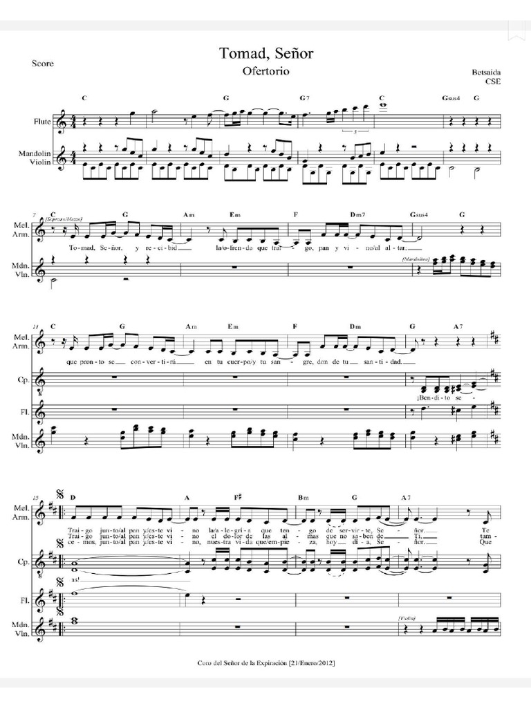 6 Tomad Señor y Recibid 1 | PDF