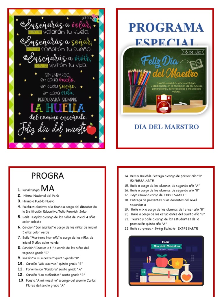 Programa DIA DEL MAESTRO | PDF