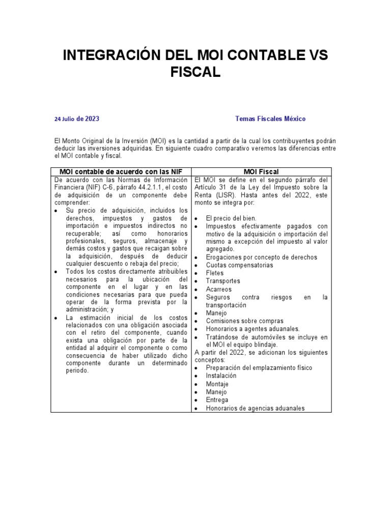 Moi Contable y Fiscal | PDF | Impuestos | Contabilidad