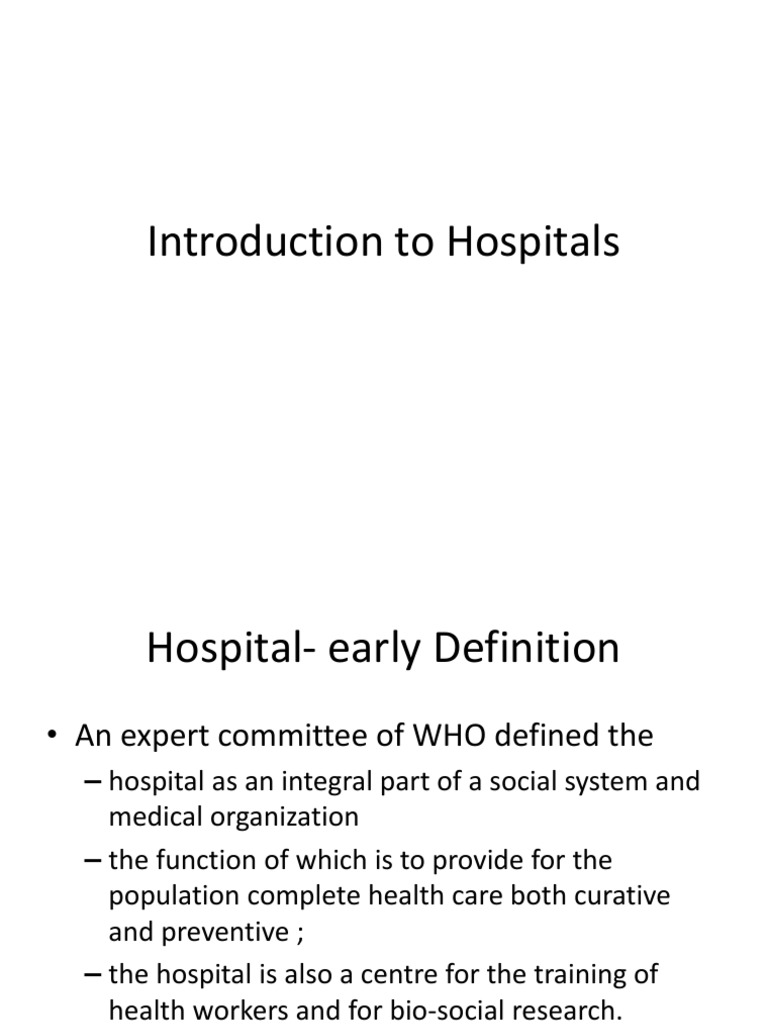 Overview of Hospital Functions and Types | PDF | Hospital | Health Care