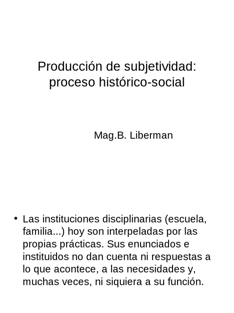 Producción de Subjetividad | PDF | Subjetividad
