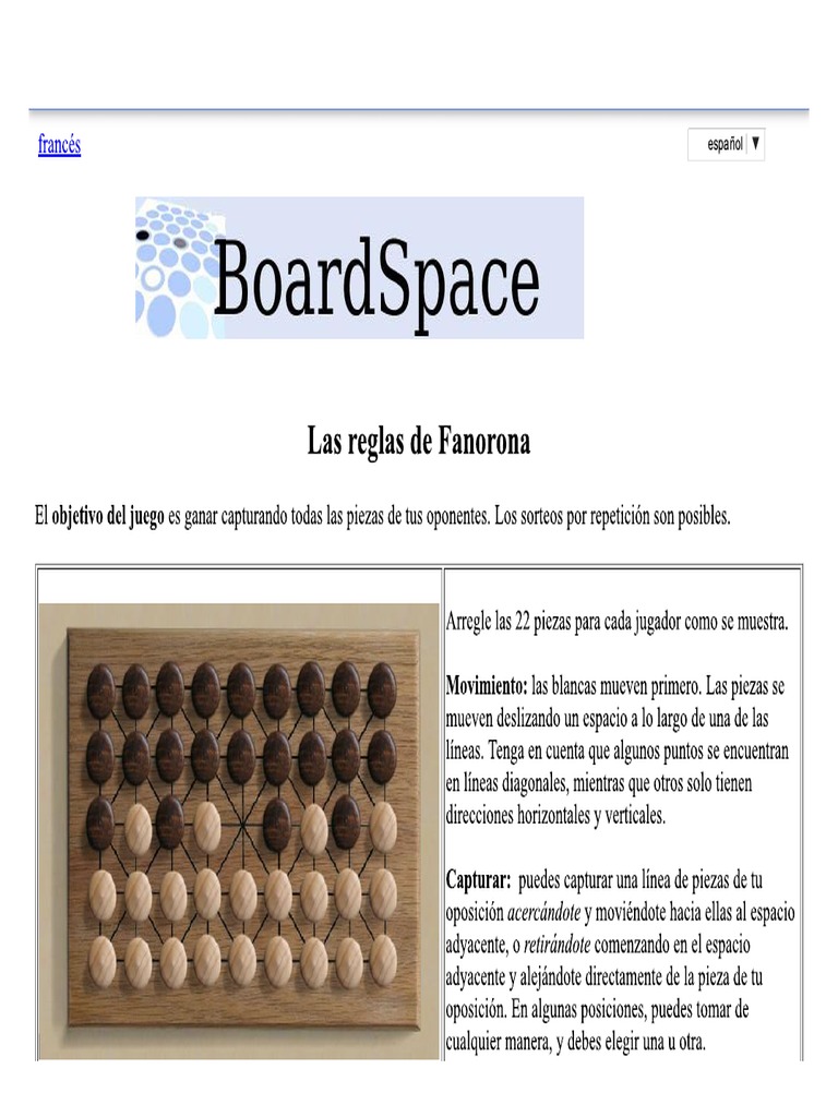 Reglas para Fanorona | PDF