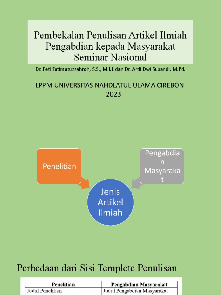 Materi Pembekalan DPL Artikel Ilmiah Ok | PDF