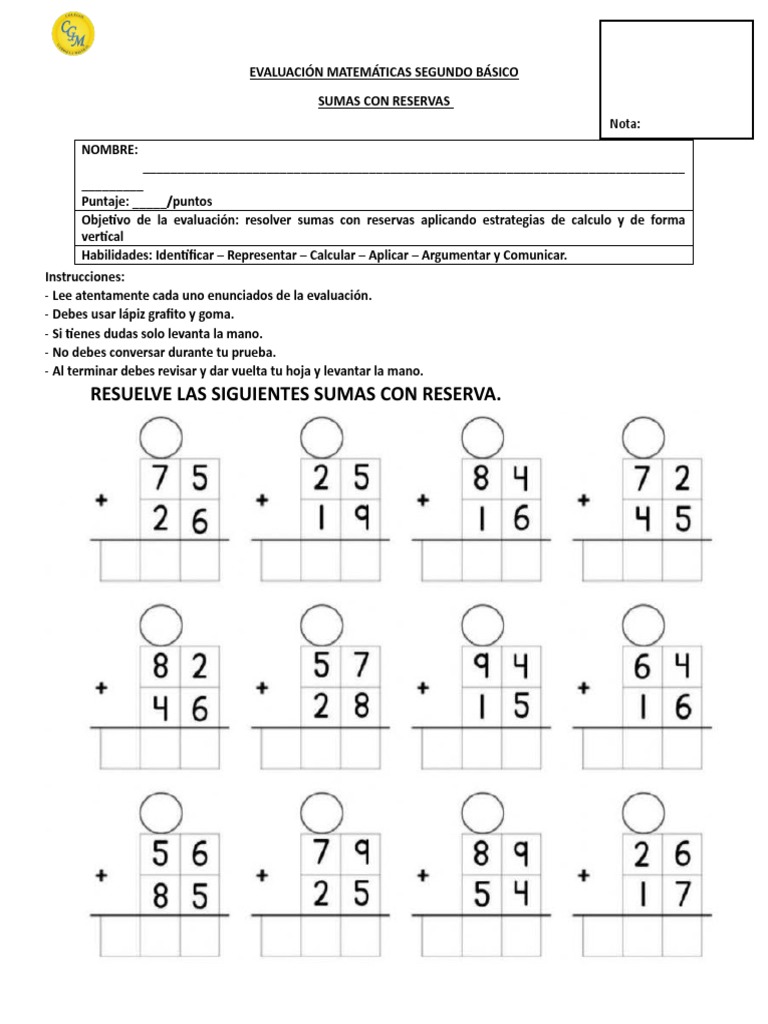 Evaluación Matemáticas Segundo Básico Lección 2 | PDF