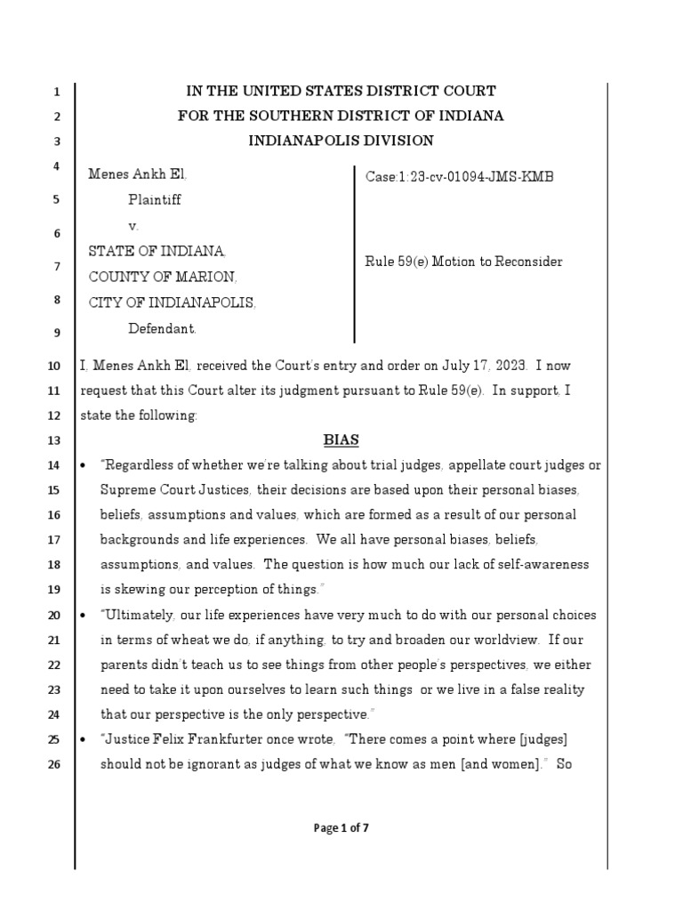 F.R.C.P. Rule 59 Motion To Alter Judgment | PDF | Bell Atlantic Corp. V ...