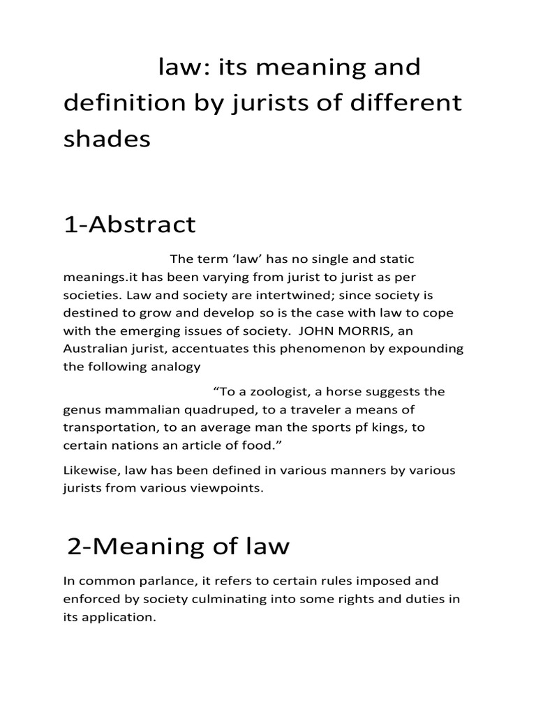 LAW Its MAENING AND Definitions | PDF | Justice | Crime & Violence
