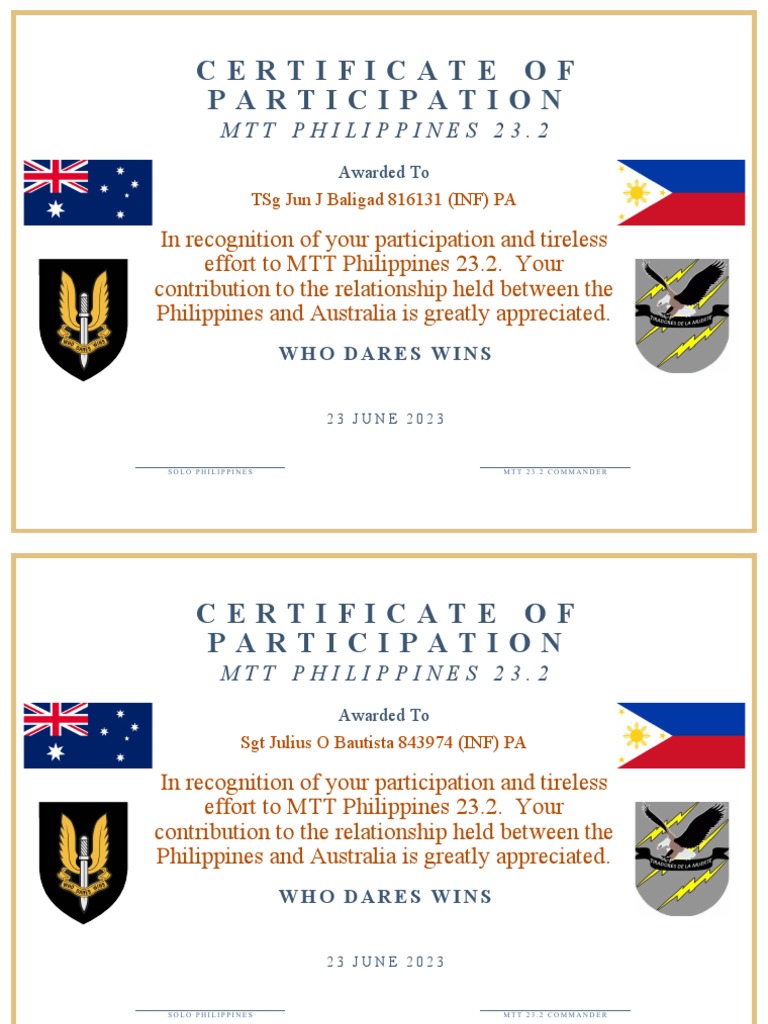 Partisipation Certificate Certificate | PDF