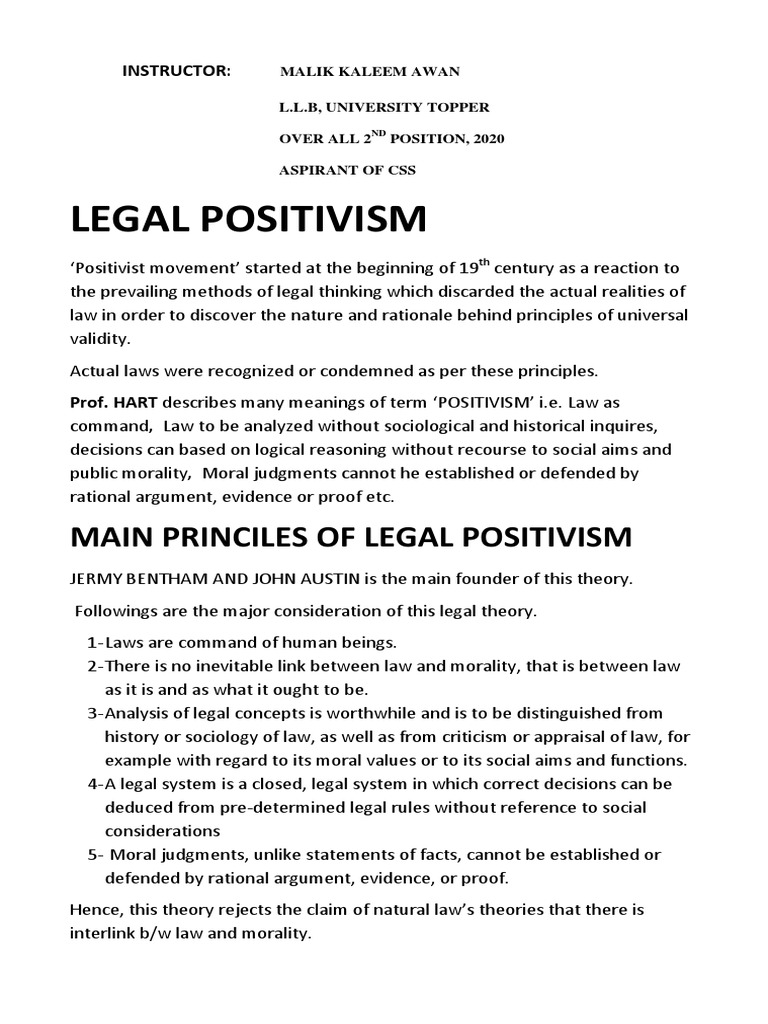 Legal Positivism | Download Free PDF | Jurisprudence | Positivism