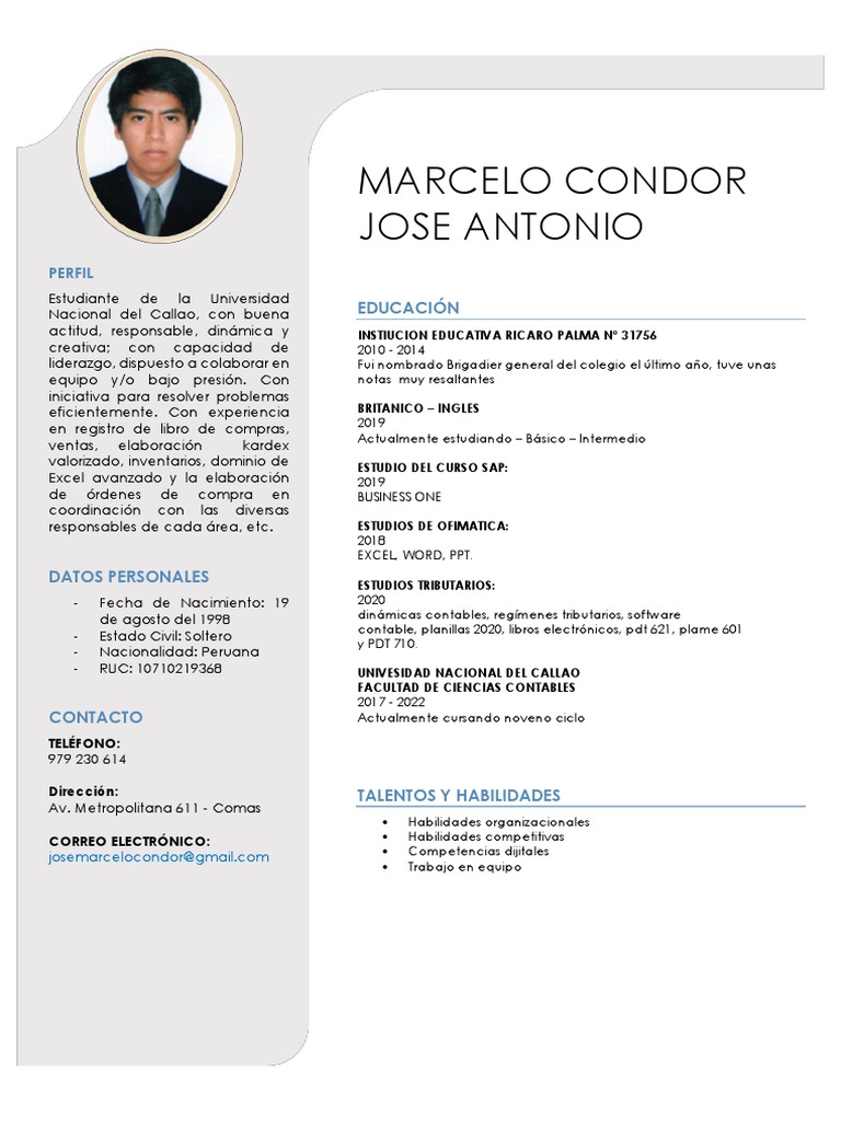 Marcelo Condor Jose CV | PDF