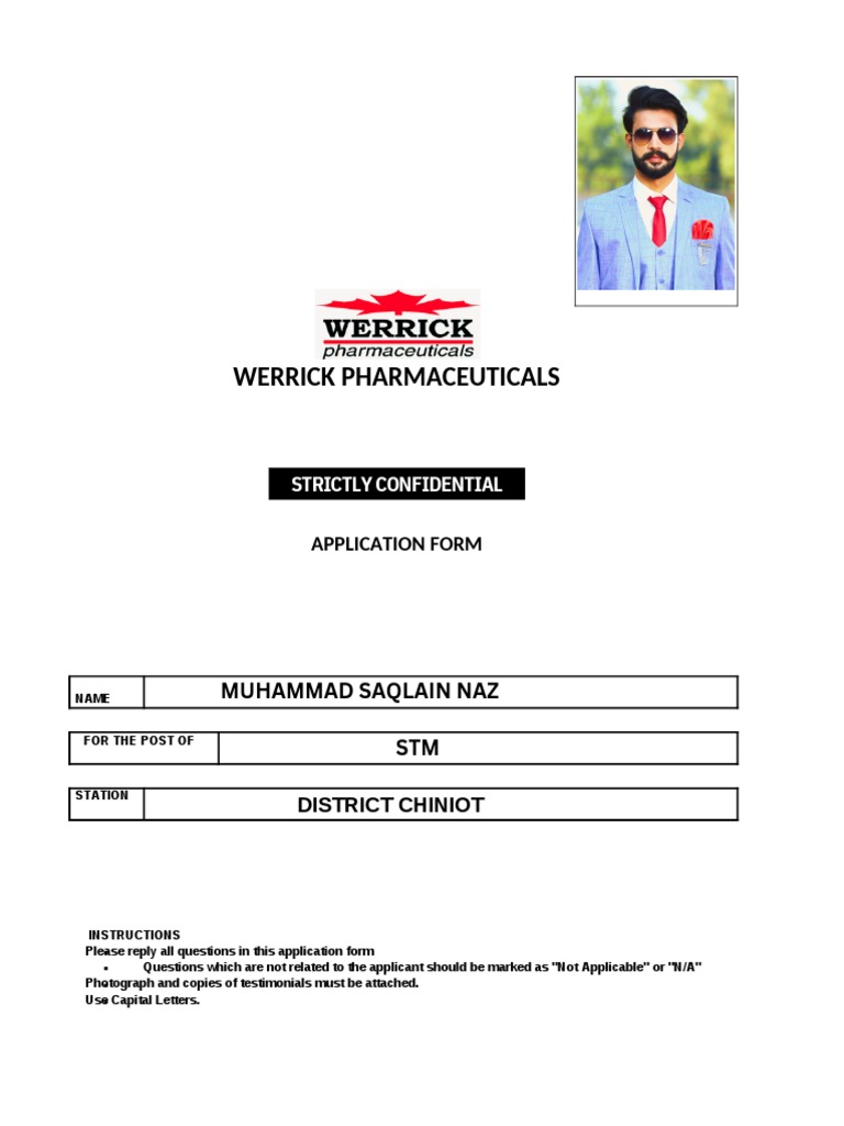 Werrick Pharmaceuticals Job Application Form | PDF