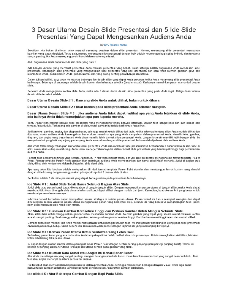 Tehnik Dasar Design Slide A | PDF