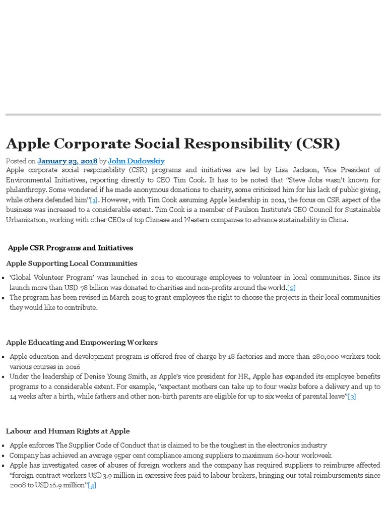 Apple Corporate Social Responsibility (CSR) - Research-Methodology ...
