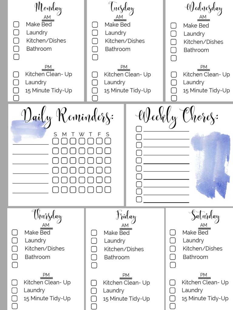 Planner Household Chores - 4 | PDF