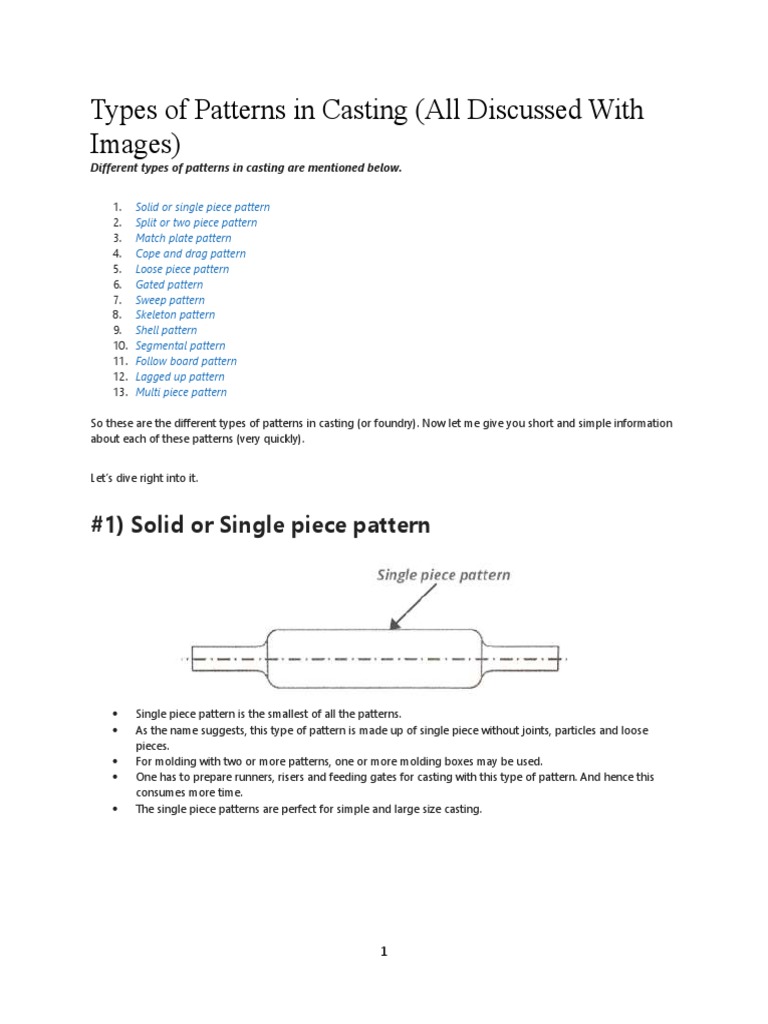 Types of Pattern Brief | PDF | Casting | Procedural Knowledge