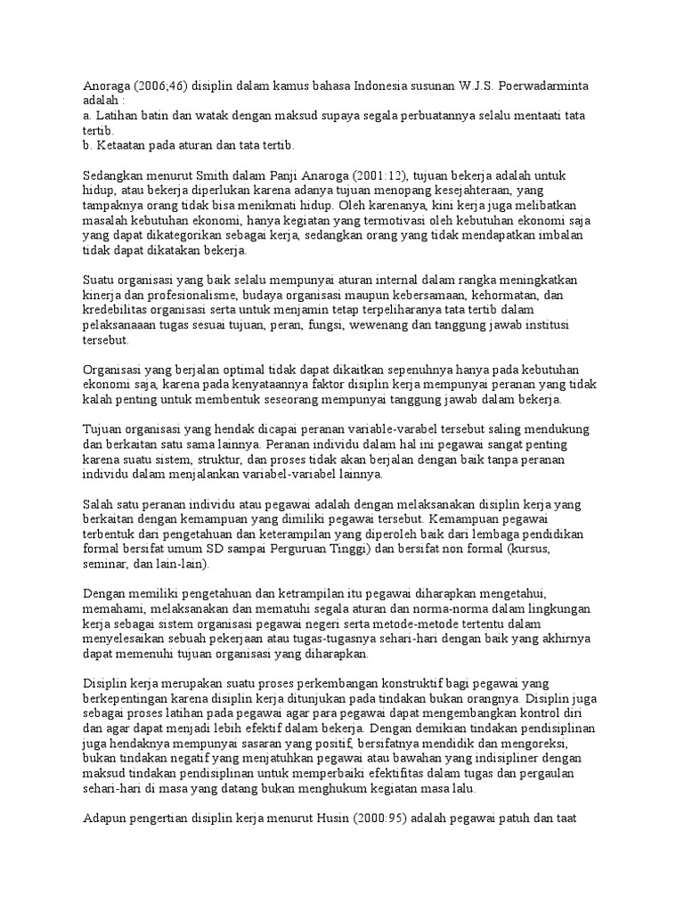 Disiplin Kerja | PDF | Pengembangan Diri