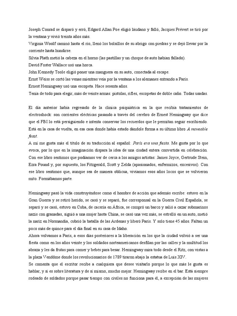 Hemingway y Salinger: Encuentro en París | PDF | Ernest Hemingway
