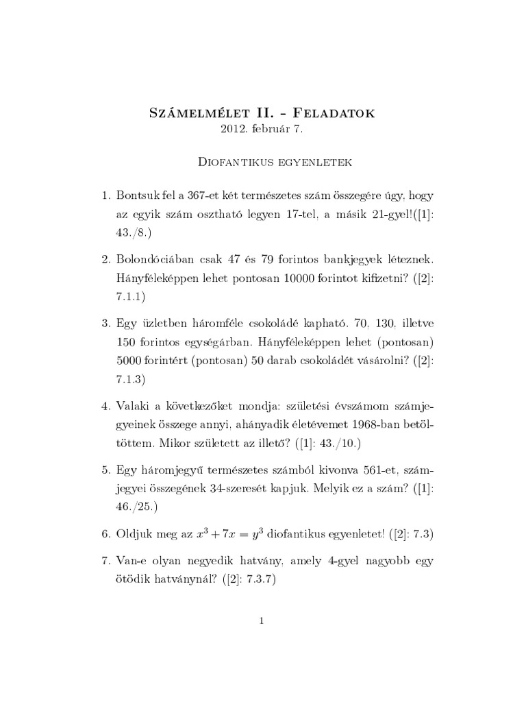 szamelm2-feladatok | PDF