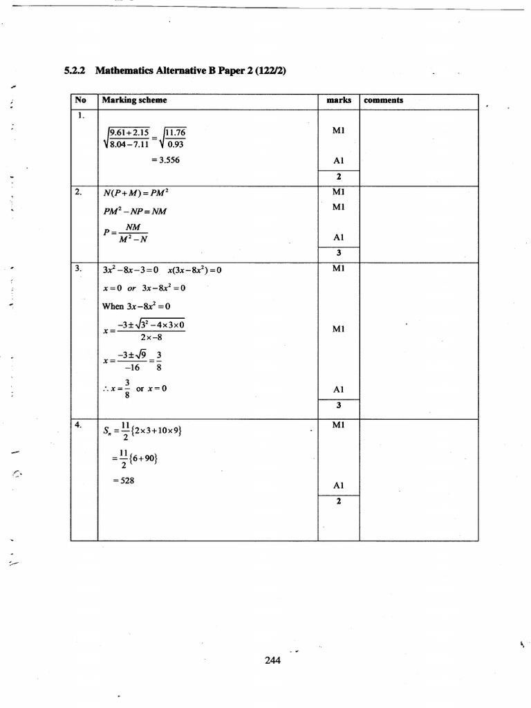 Atikaschool - Mathematics Alt b Paper 2 121-2 Kcse 2019 Marking Scheme ...
