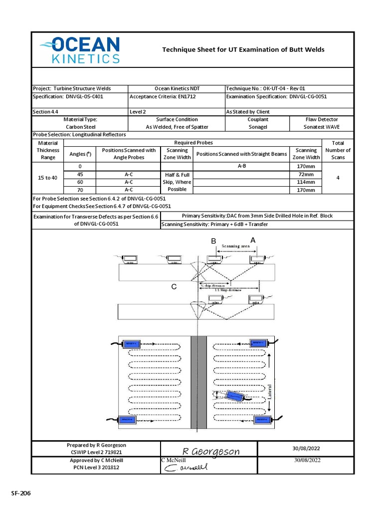 OK-UT-04 - Ultrasonic Technique Sheet | PDF | Welding | Construction