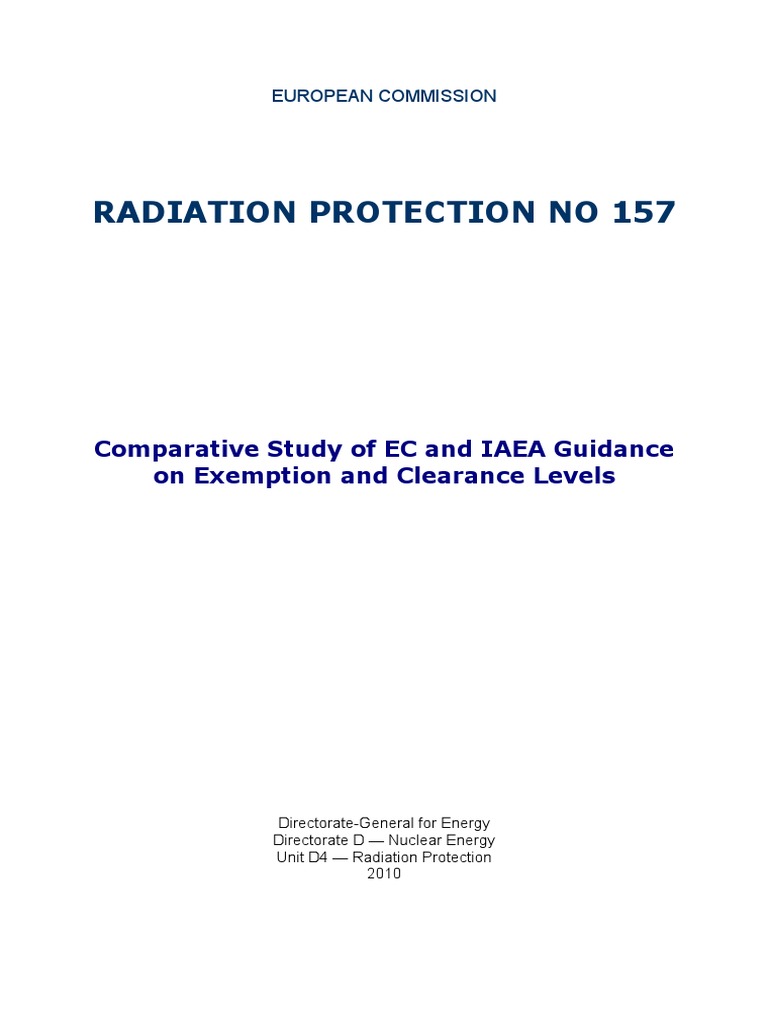 RP 157 - Comparative Study of EC and IAEA Guidance On Exemption and ...