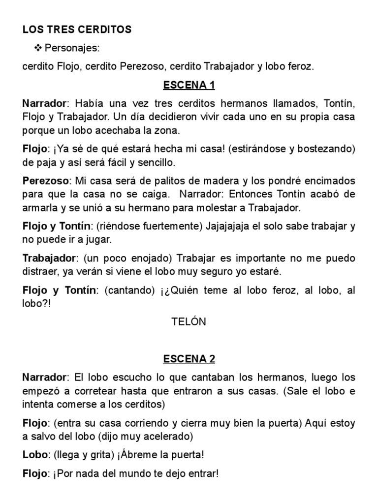 Los Tres Cerditos Pdf
