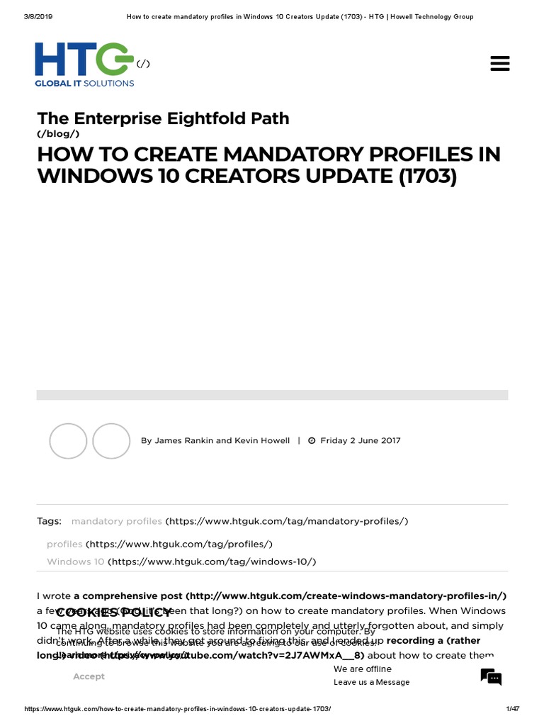 How To Create Mandatory Profiles in Windows 10 Creators Update (1703 ...