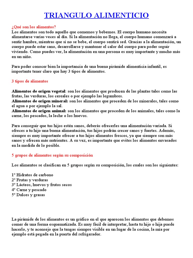 Triangulo Alimenticio | PDF | Alimentos | Vegetales