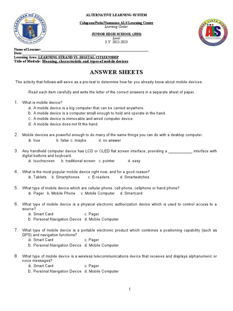 Types of Mobile Devices | PDF | Mobile Device | Telephone