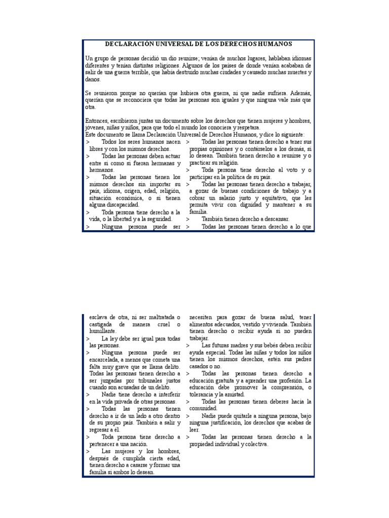 Declaración Universal De Los Derechos Humanos Pdf Derechos Humanos