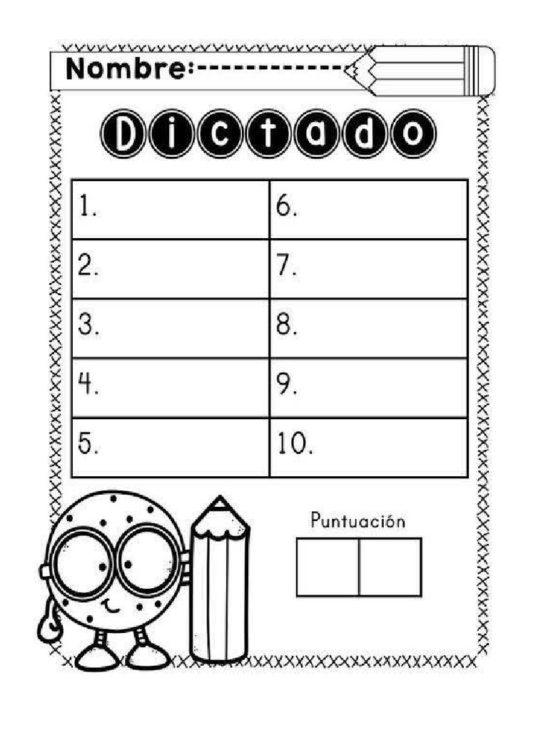 Plantilla para Dictado | PDF