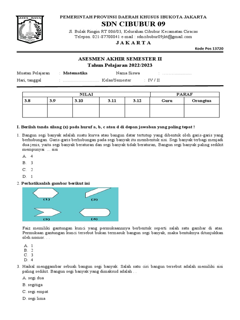 Soal Matematika Kelas IV Semester II | PDF