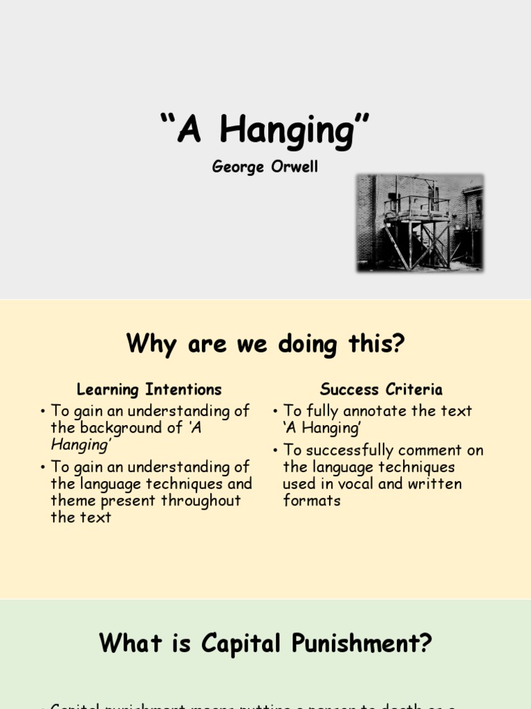 A Hanging Fully Annotated | Download Free PDF | Capital Punishment ...