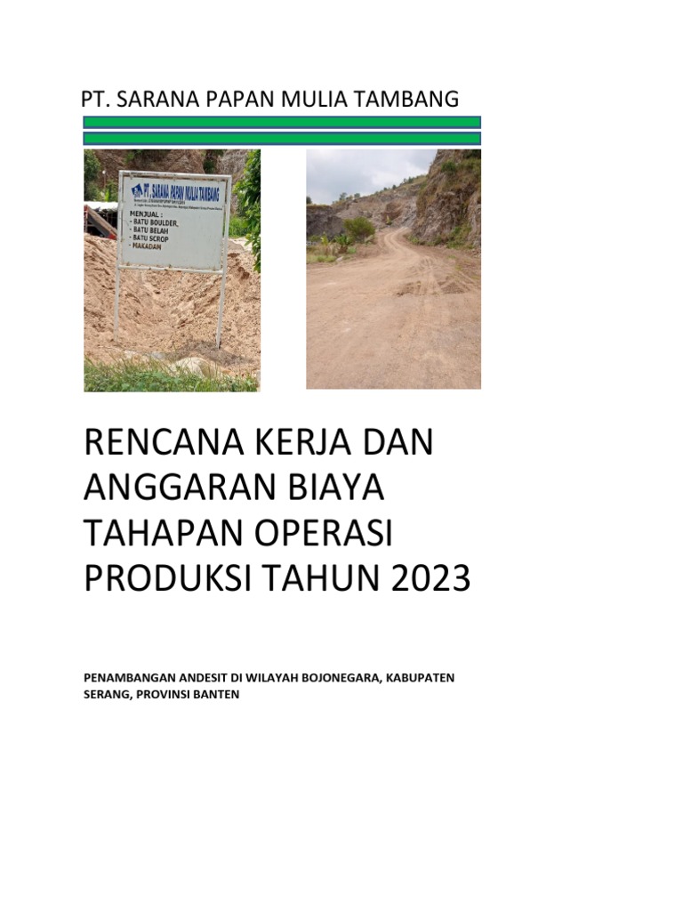 Dokumen RKAB OP SPMT 2023 | PDF | Teknologi & Rekayasa