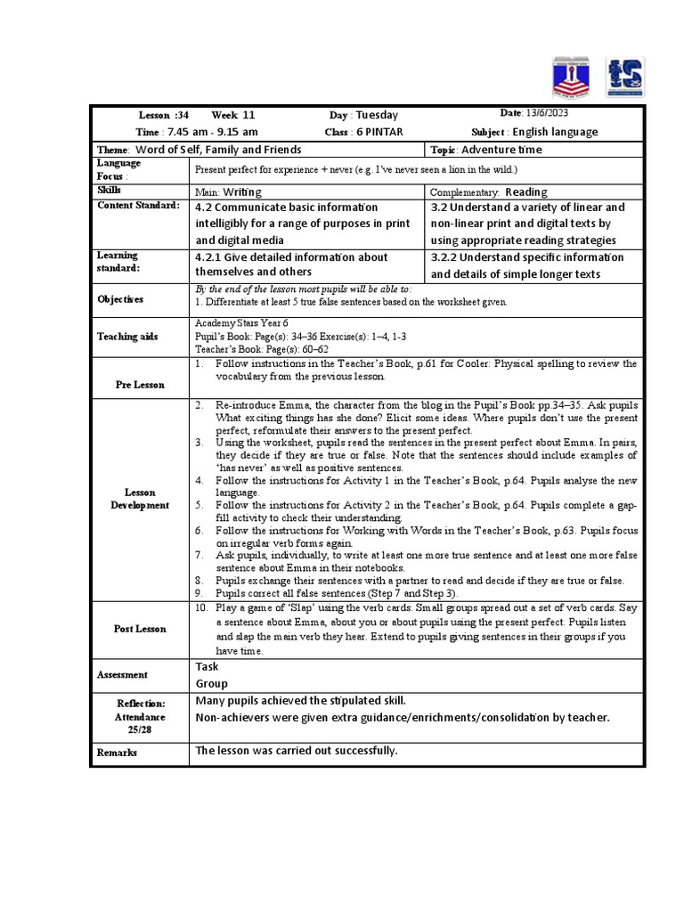 Lesson 34 | PDF | Teachers | Behavior Modification