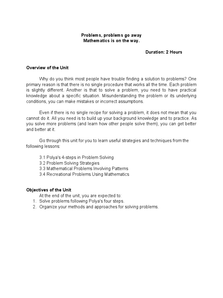 Unit 3 Problem Solving Shortened and Edited | PDF | Numbers | Equations Unit 3 Problem Solving Shortened and Edited | PDF | Numbers | Equations
