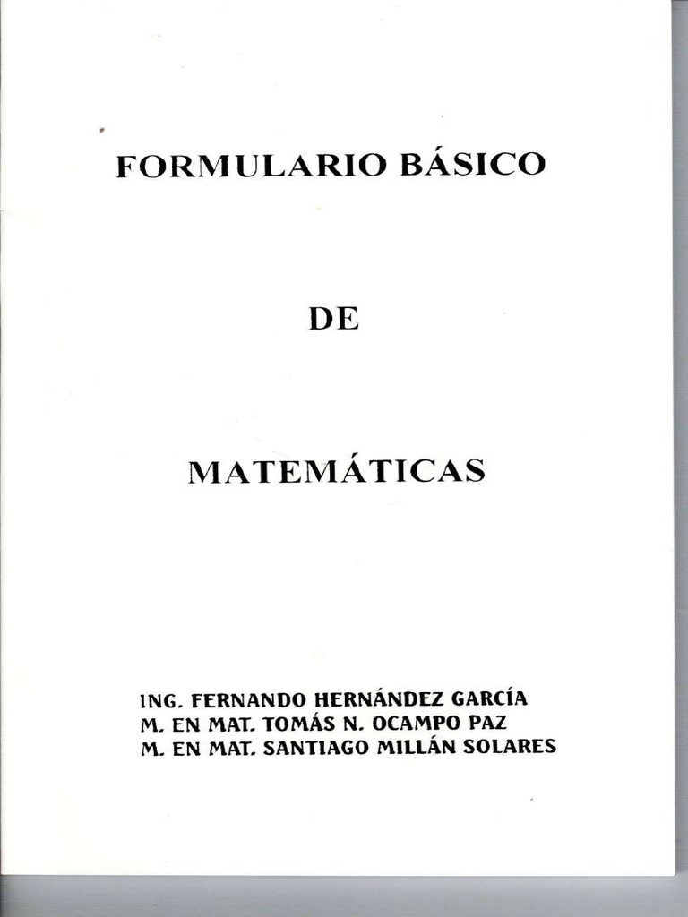 Formulario Básico de Matemáticas - Compressed | PDF