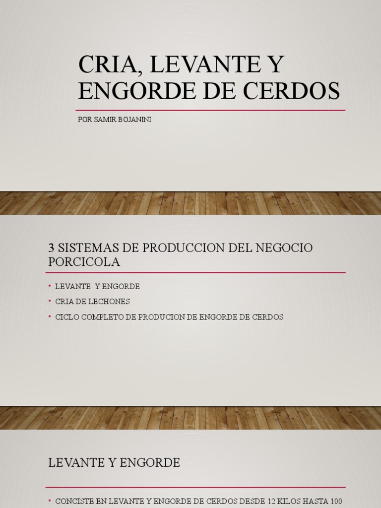 Cria, Levante y Engorde de Cerdos | PDF