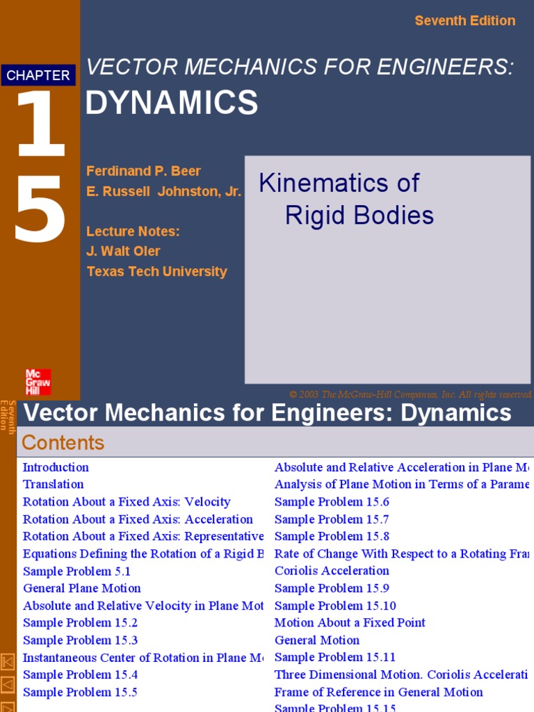 Dynamics - Chapter 15 (Beer7) | PDF | Rotation Around A Fixed Axis ...